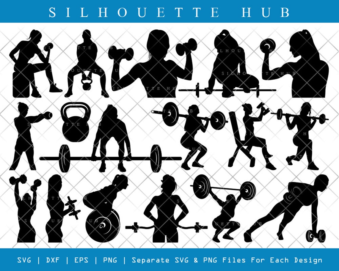 Weight Lifting Women SVG Cut Files Weight Lifting Women | Etsy