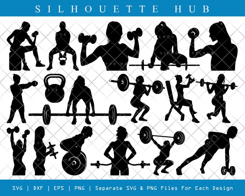 Weight Lifting Women SVG Cut Files Weight Lifting Women | Etsy