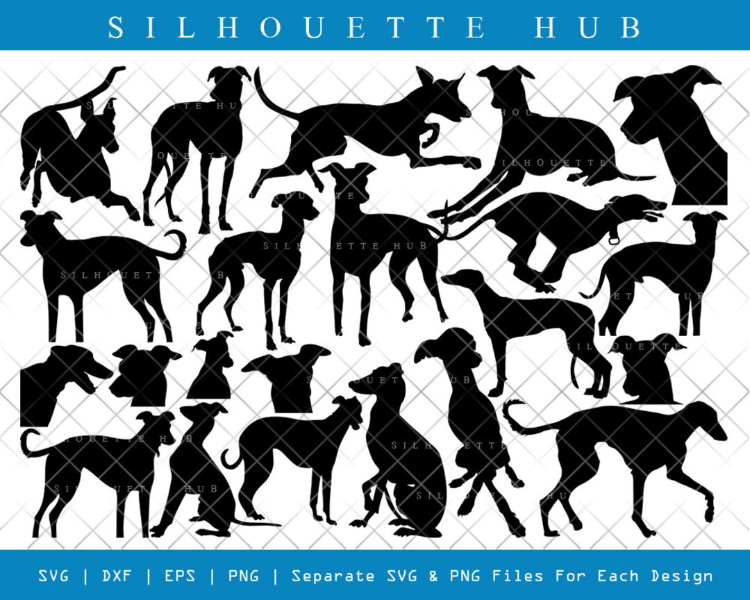 Greyhound Dog SVG Cut Files Greyhound Dog Silhouette Greyhound Svg Dog ...