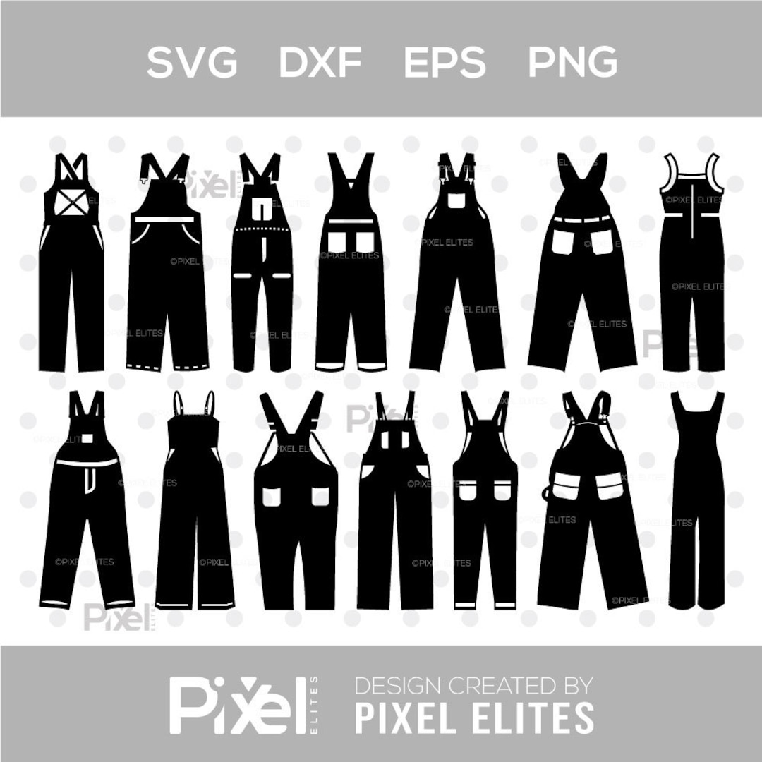 Overalls Svg Bundle Silhouette Svg Denim Overalls Cricut Cut Files Png ...