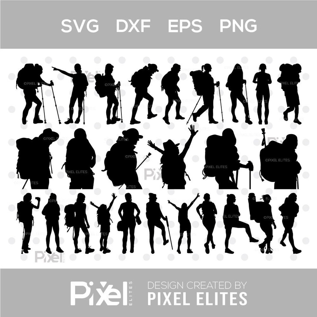 Female Hiker SVG Cut Files Female Hiker Silhouette Hiking Svg Woman ...