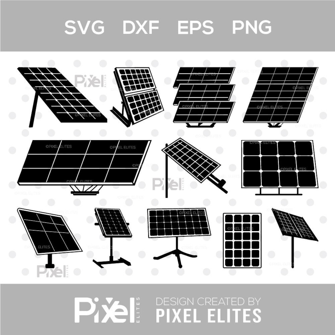 Solar Panel SVG Bundle, Solar Panel Silhouette, Solar Svg, Renewable ...
