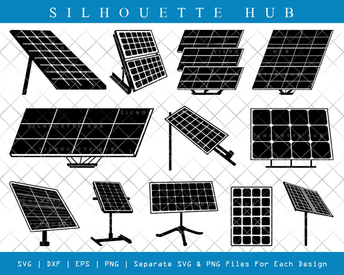 Solar Panel SVG Bundle Solar Panel Silhouette Solar Svg - Etsy