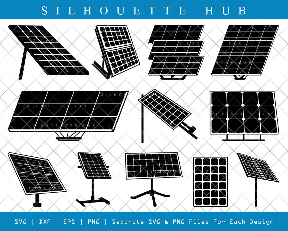 Solar Panel SVG Bundle Solar Panel Silhouette Solar Svg - Etsy