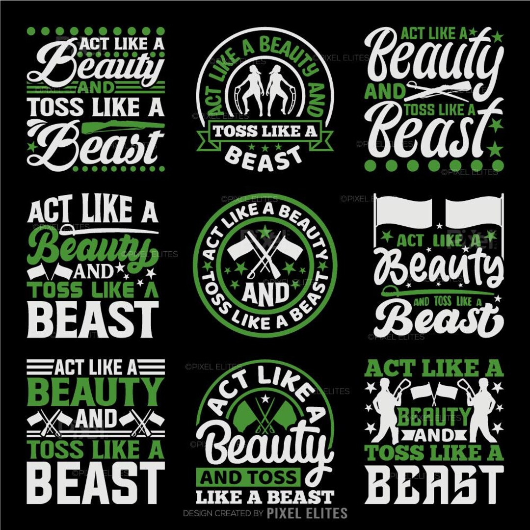 Act Like A Beauty and Toss Like A Beast SVG Cut Files - Color Guard ...
