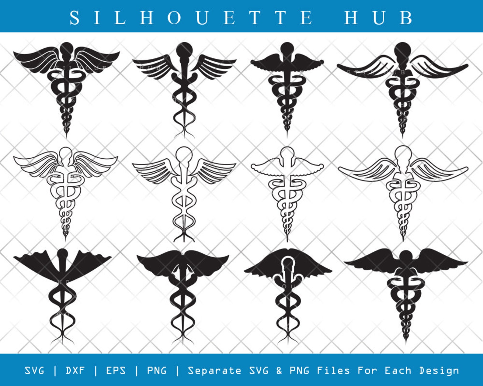 Caduceus Symbol SVG Cut Files Caduceus Symbol Silhouette - Etsy UK