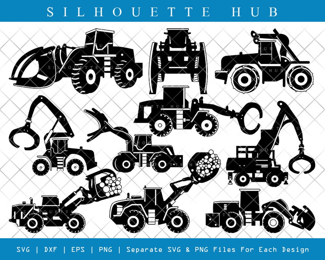 Log Loader Silhouette, Log Loader SVG, Track Loader Svg, Heavy ...