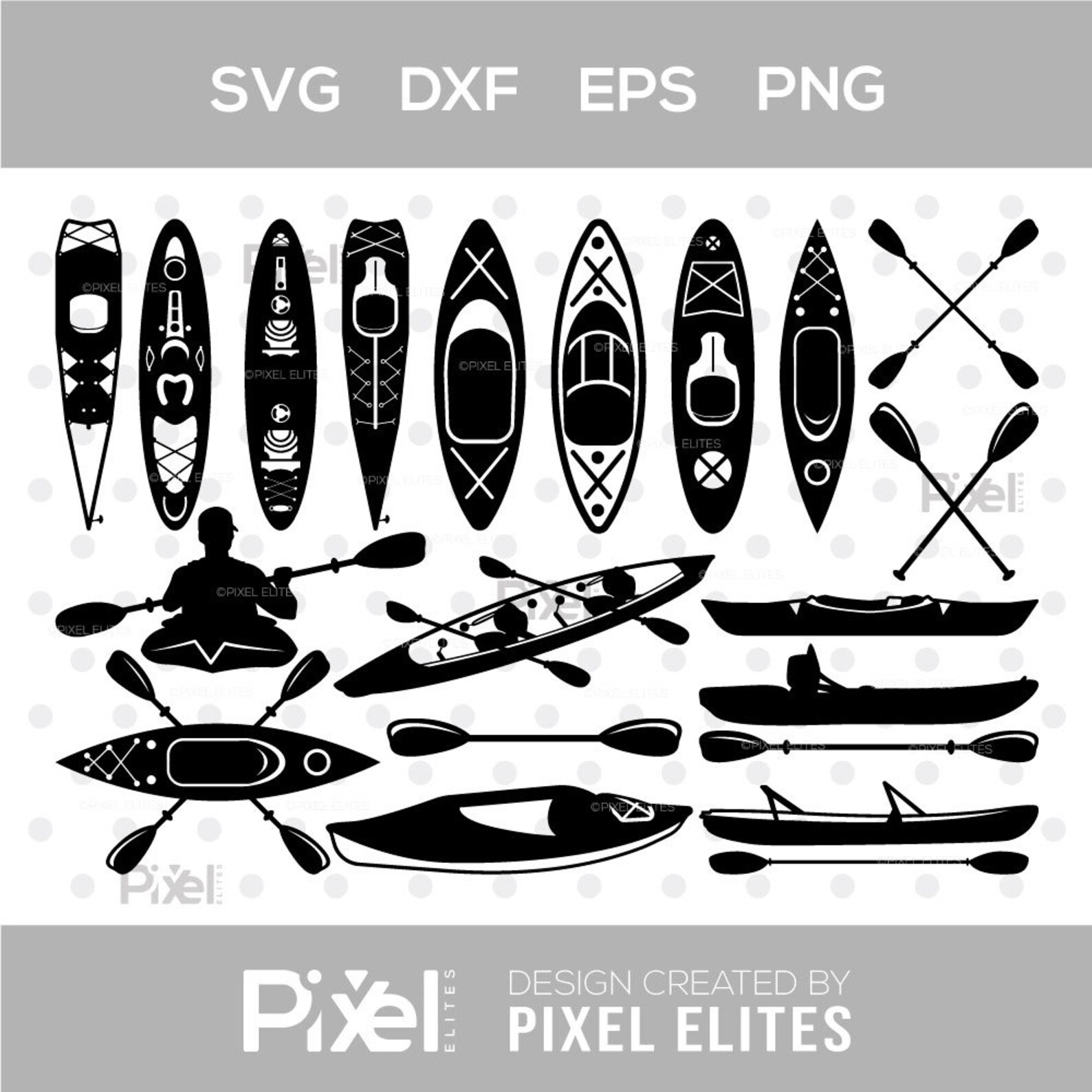 Kayak SVG, Kayak Silhouette, Canoe Svg, Kayaker Svg, Kayaking Svg ...