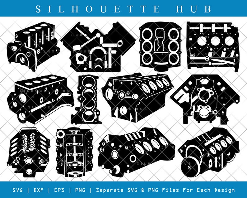 Engine Block Silhouette Engine Block SVG Cylinder Block Svg - Etsy