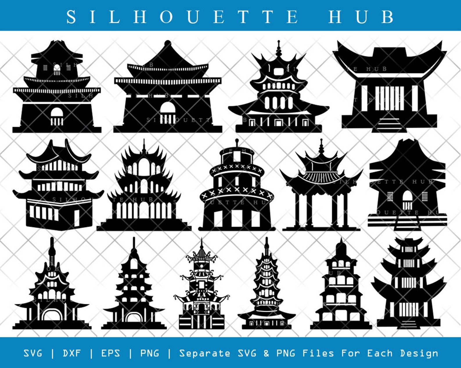 Building Of Chinese SVG Cut Files Chinese Building | Etsy