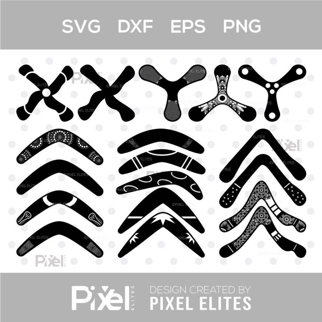 Boomerang SVG Cut File Bundle for Silhouette | Returning Boomerang Icon ...