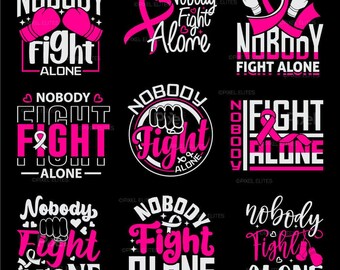 In This Family No One Fights Alone Heart Ribbon Svg Png - Etsy