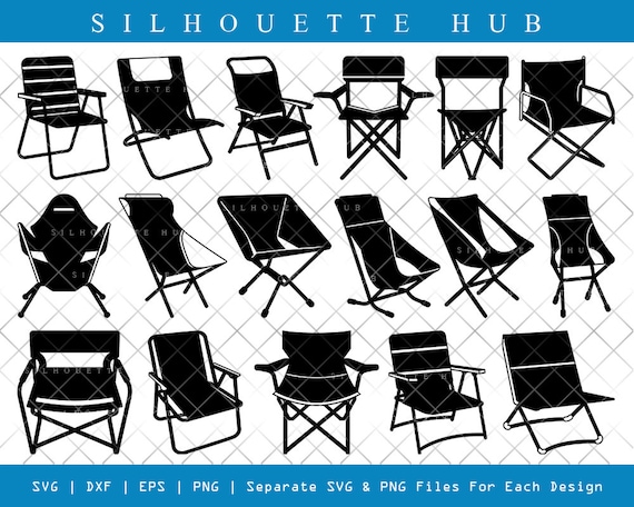 Camping Chair SVG Chair Silhouette Chair Svg Beach Chair - Etsy UK