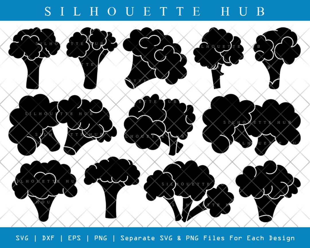 Silueta de brócoli Brócoli SVG Alimentos Svg Vegetales Svg - Etsy España