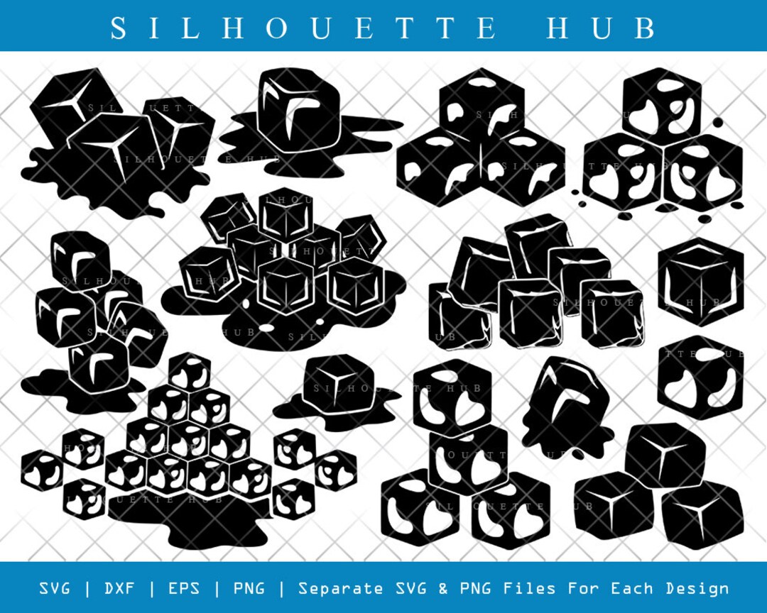 Ice Cube SVG Cut Files Ice Cube Silhouette Ice Svg - Etsy
