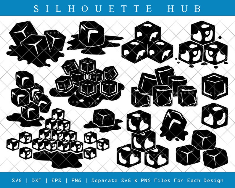 Ice Cube SVG Cut Files Ice Cube Silhouette Ice Svg - Etsy
