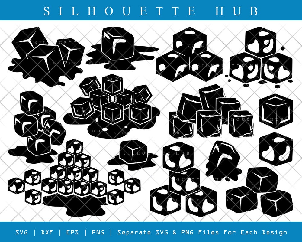 Ice Cube SVG Cut Files Ice Cube Silhouette Ice Svg | Etsy