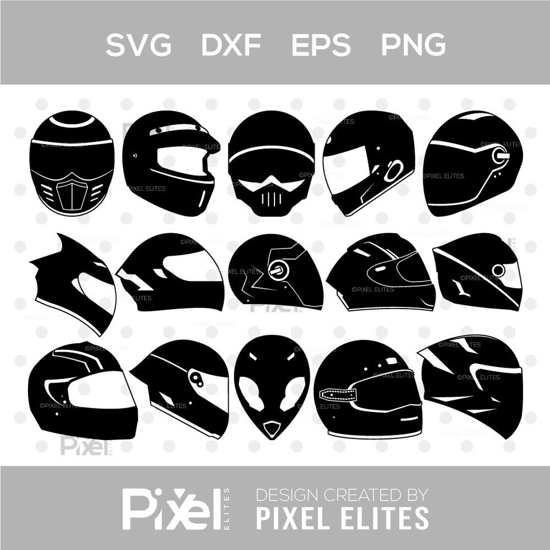 Bike Helmet SVG Cut File Bundle for Silhouette | Motorcycle, Dirt Bike ...