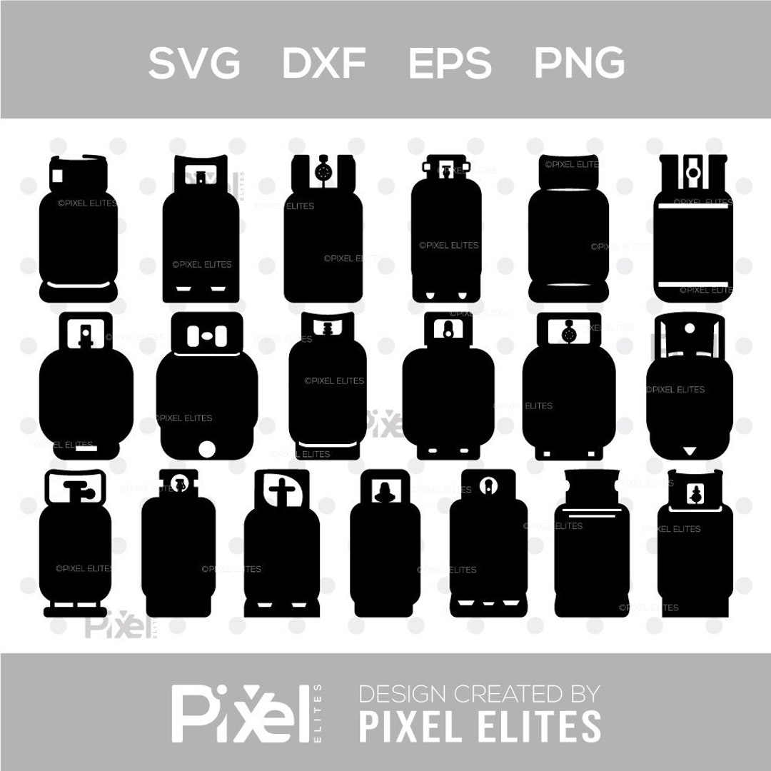 Propane Gas Cylinder SVG Cut File Bundle Silhouette & Printable Design ...