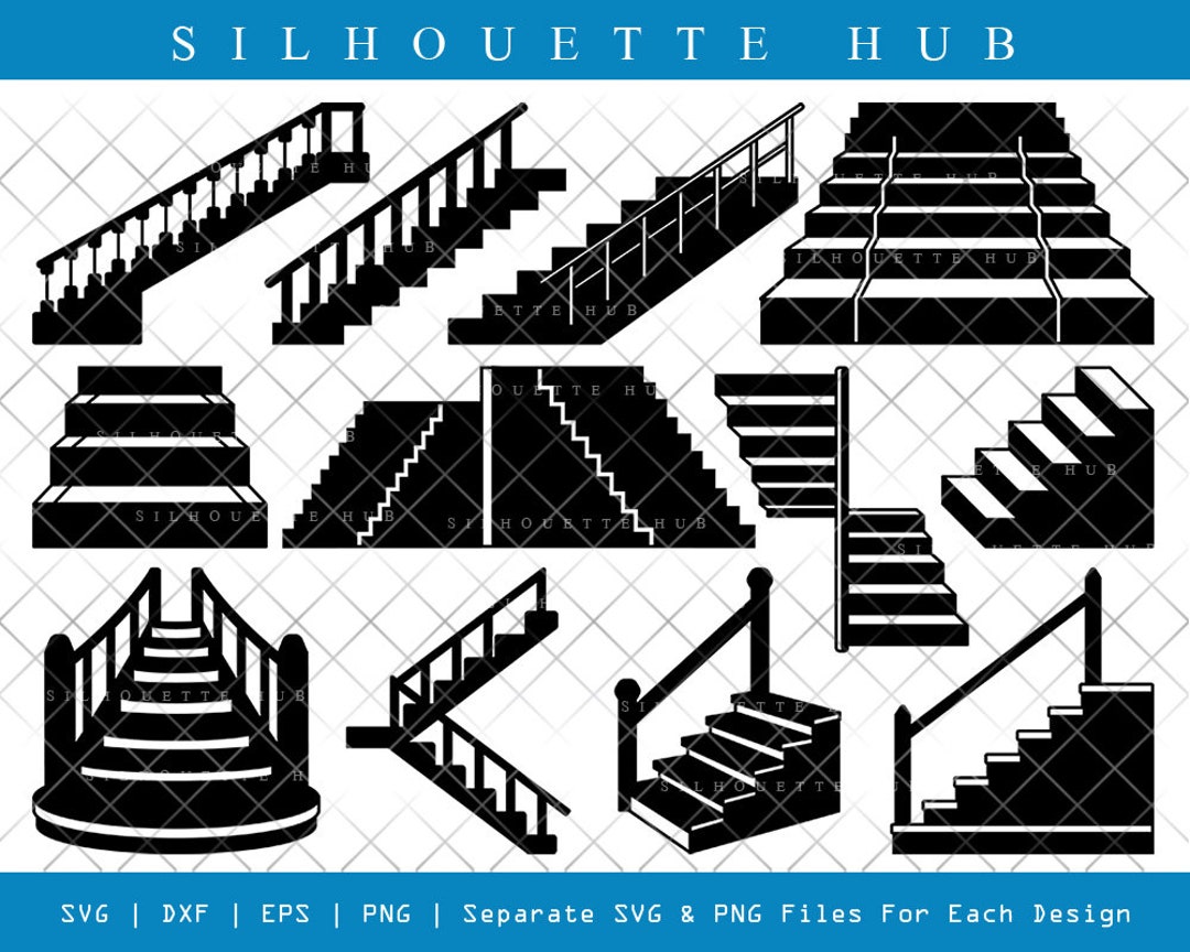 Stairs Silhouette, Stairs SVG, Staircase Svg, Walking Stairs Svg ...