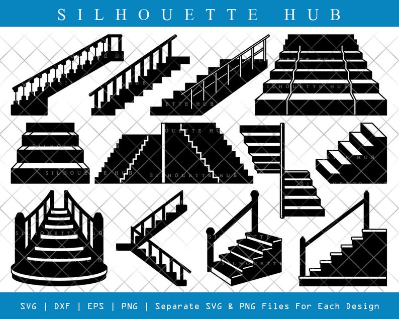 Stairs Silhouette Stairs SVG Staircase Svg Walking Stairs - Etsy