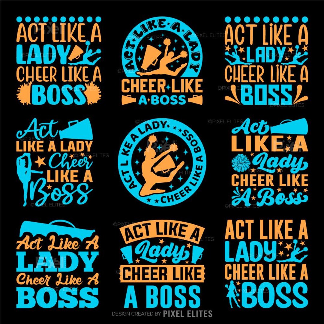 Act Like A Lady Cheer Like A Boss SVG Cheerleading Cheer Life Bundle ...