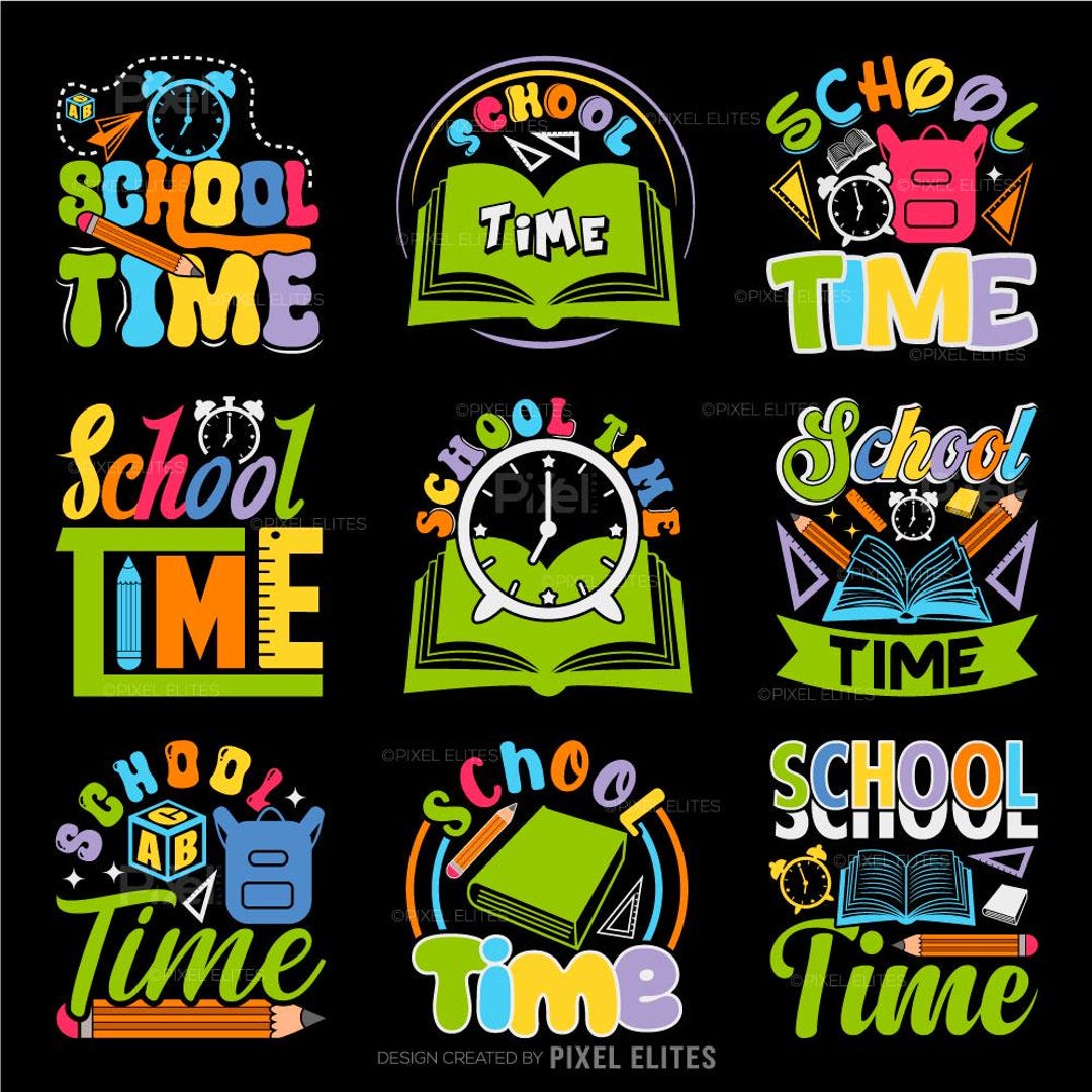 School Time SVG Cut File Bundle – First Day of School, Hello Preschool ...