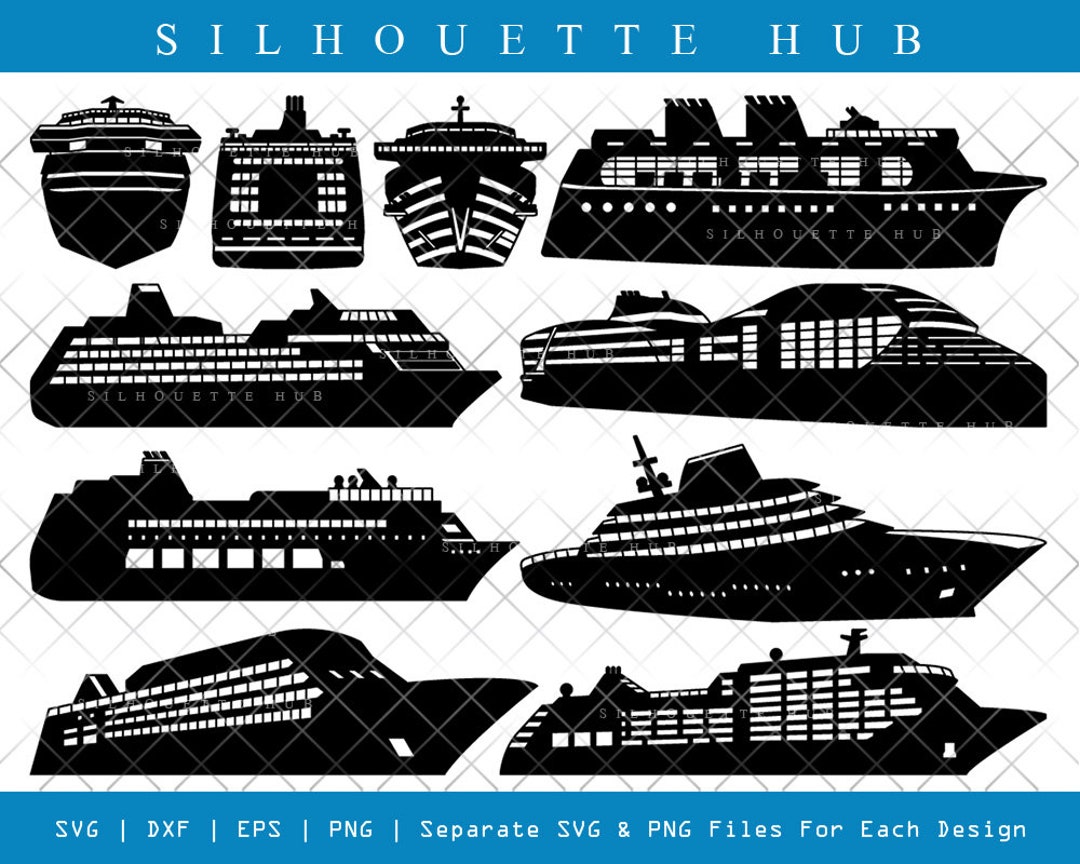 Cruise Ship Silhouette, Cruise Ship SVG, Ship Svg, Cruise Vacation Svg ...
