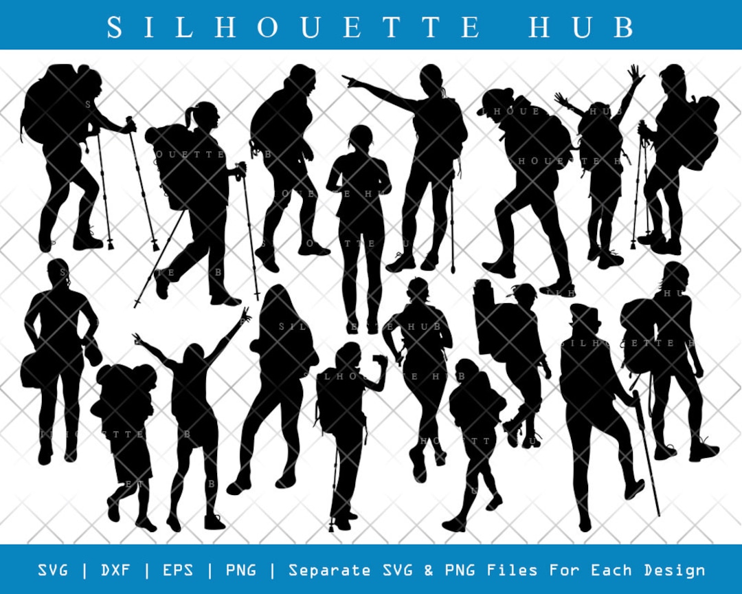 Female Hiker SVG Cut Files Female Hiker Silhouette Hiking Svg Woman ...