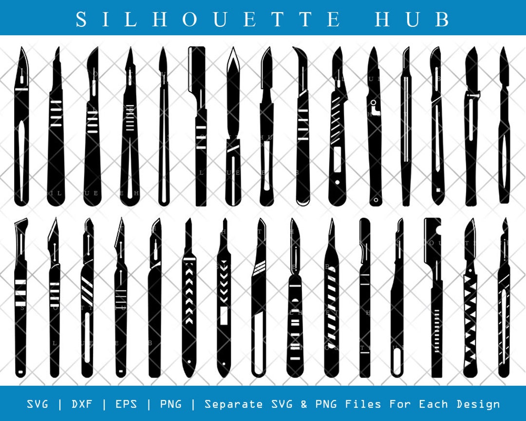 Scalpels Silhouette Svg Cricut Cut Files Png Bundle - Etsy