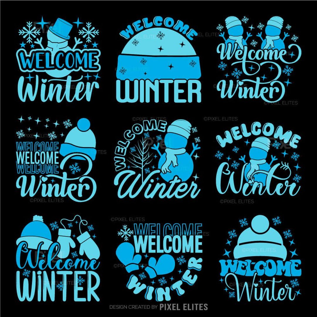 Welcome Winter SVG Cut Files for T-shirt Design | Hello Winter ...