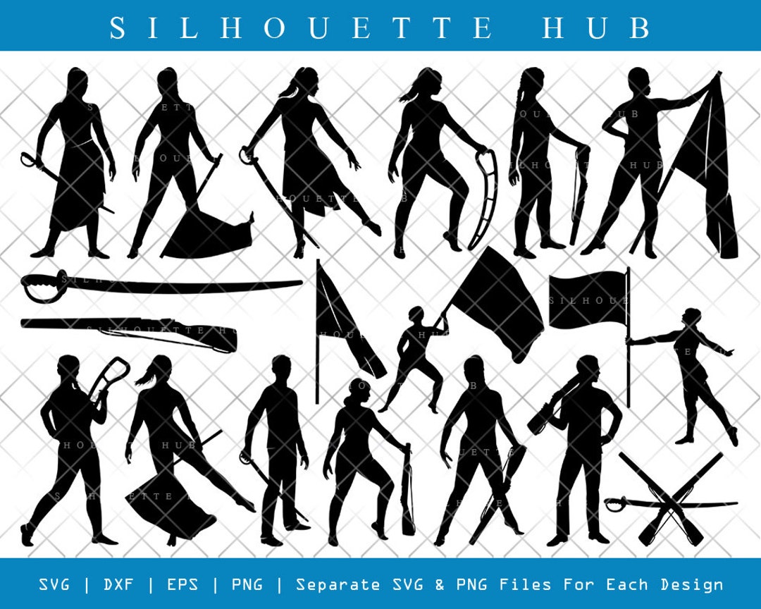 Color Guard SVG Color Guard Silhouette Color Guard Flags Svg Marching ...