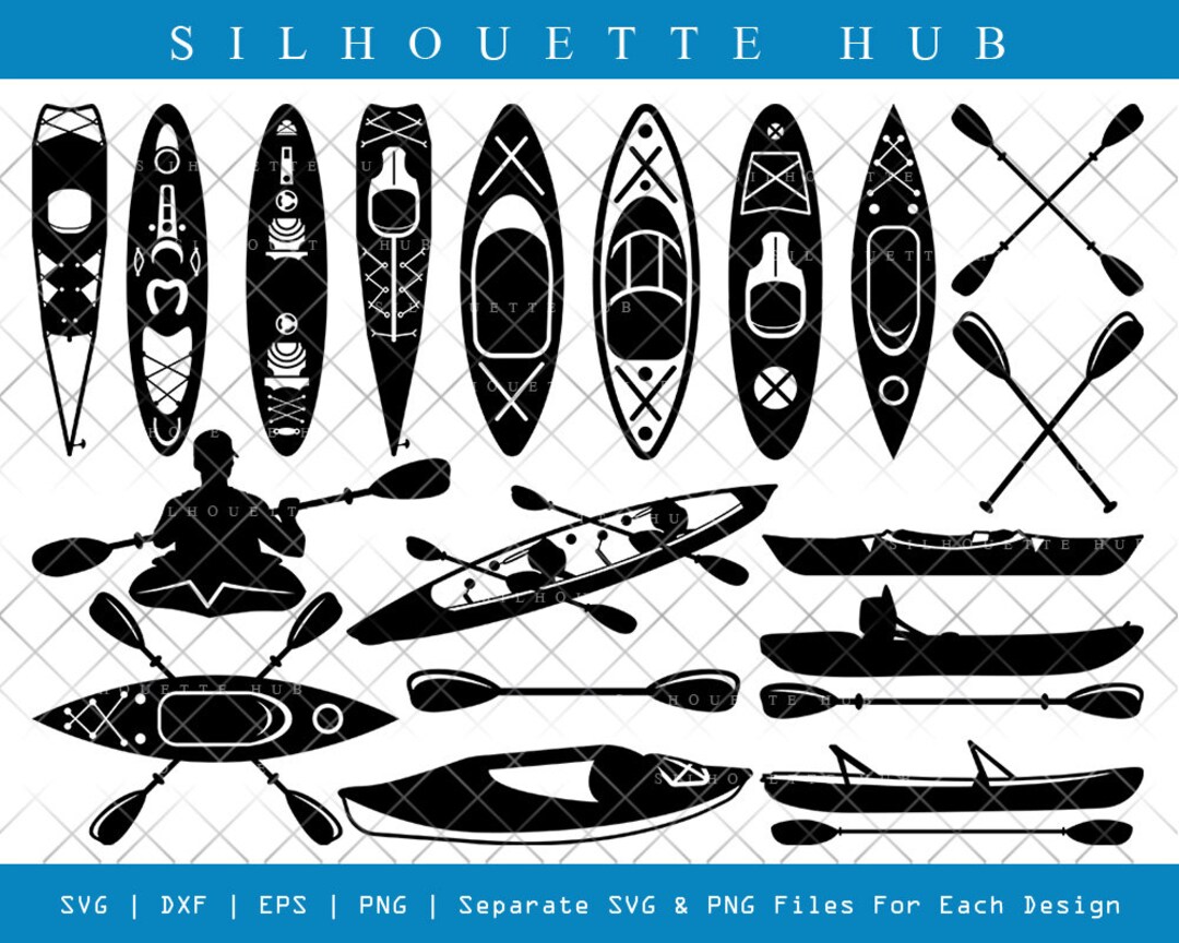 Kayak SVG Kayak Silhouette Canoe Svg Kayaker Svg Kayaking - Etsy