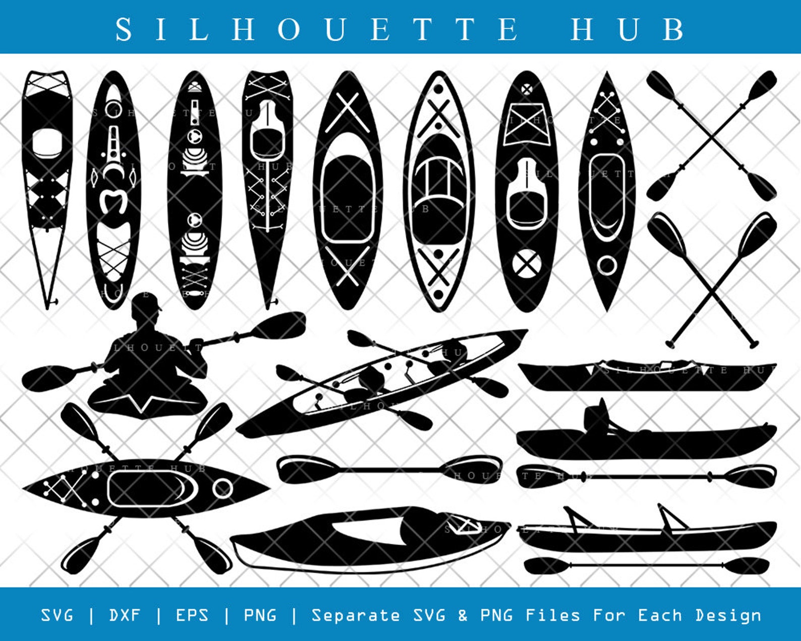 Kayak SVG Kayak Silhouette Canoe Svg Kayaker Svg Kayaking - Etsy
