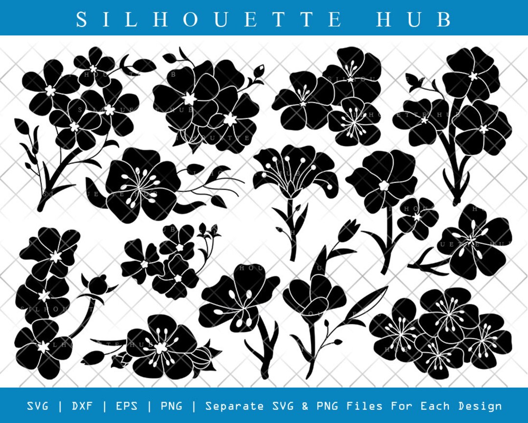 Flax Flower Silhouette, Flax Flower SVG, Flower Svg, Flax Plant Svg ...