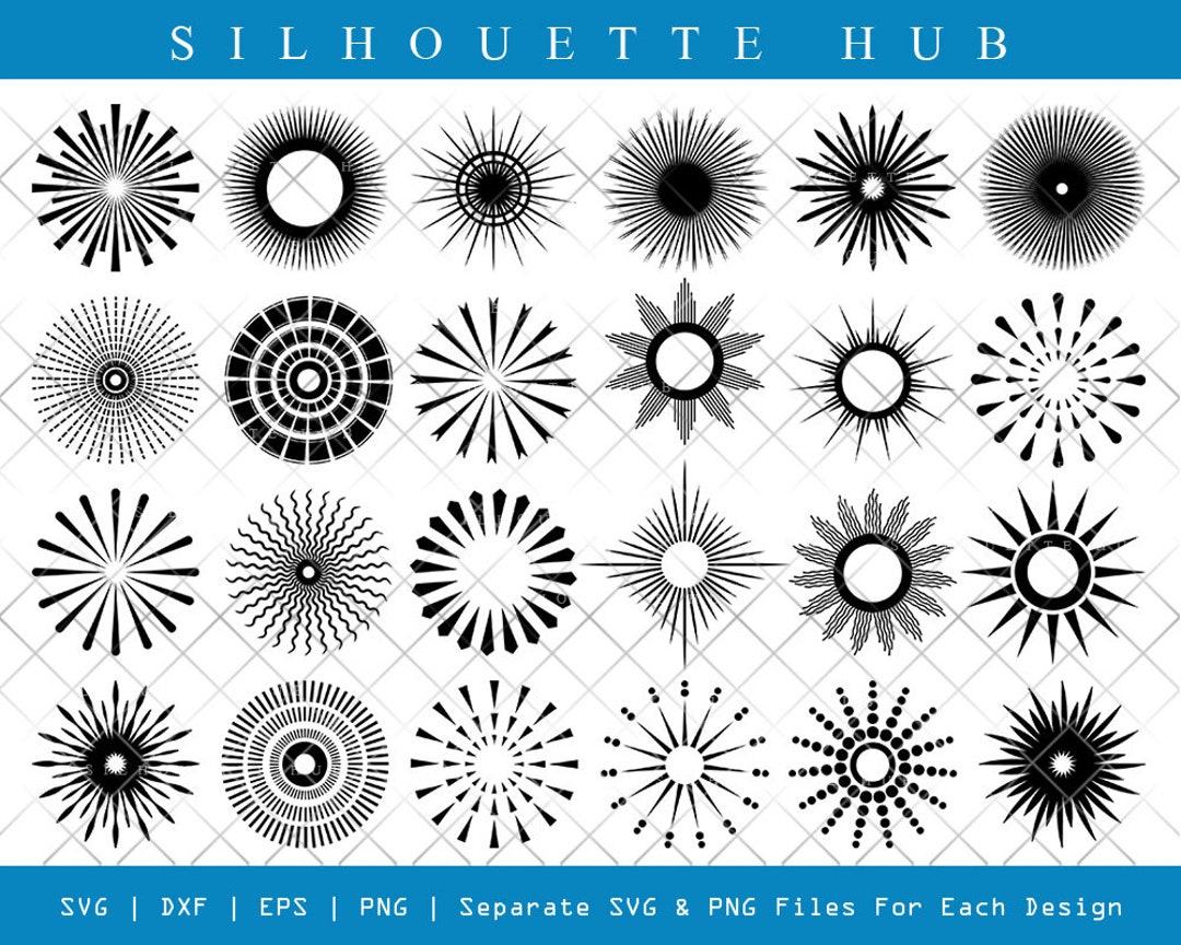 Sun SVG, Sun Silhouette, Sunburst Svg, Element Svg, Sunburst Abstract ...