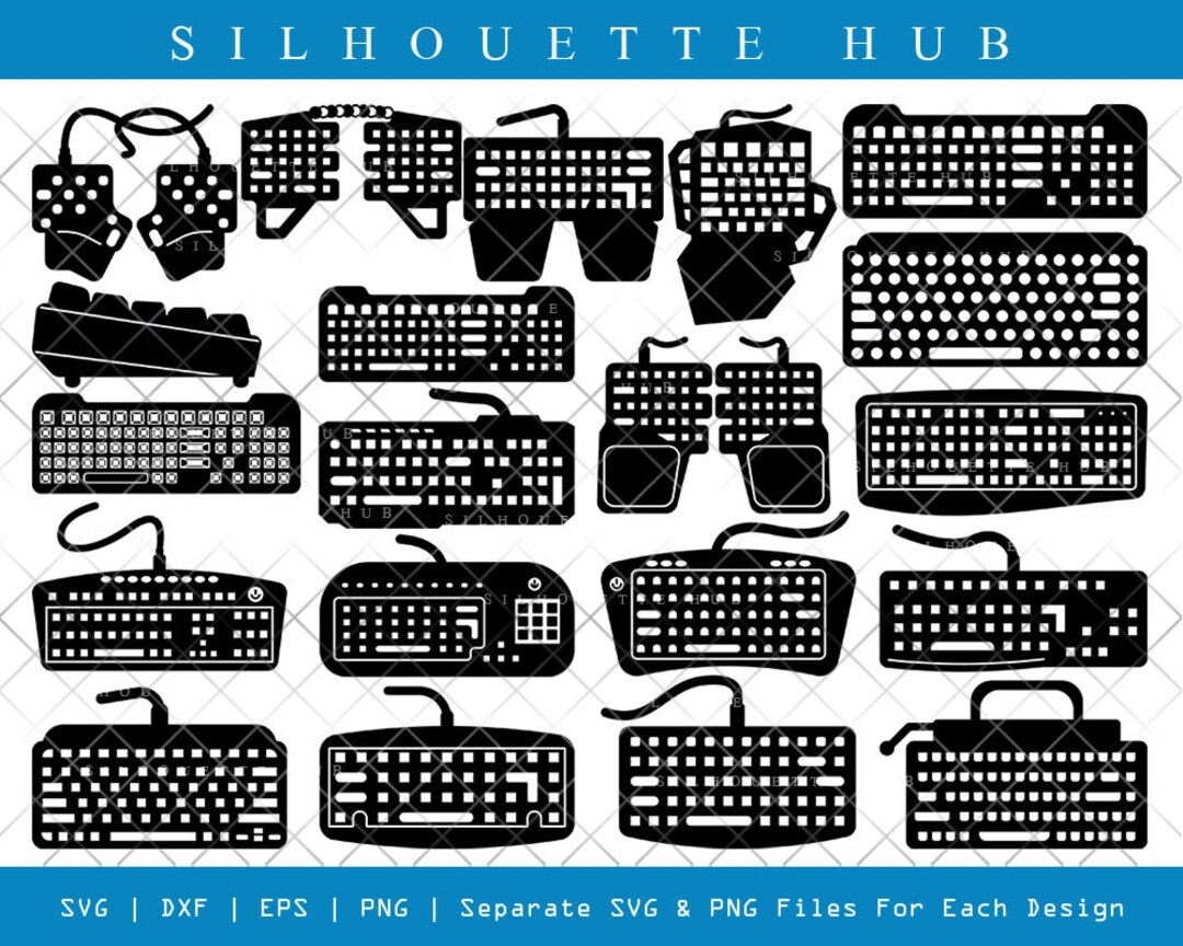Key Board Silhouette, Key Board SVG, Computer Keyboard Svg, Keys Svg ...