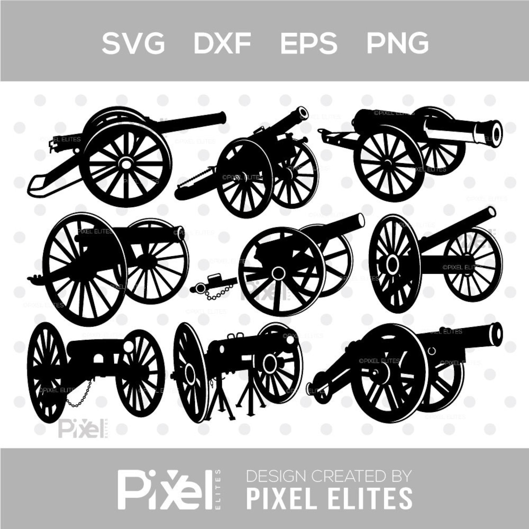 Cannon Silhouette Svg Pirate Cannon Cricut Cut Files Png Bundle - Etsy