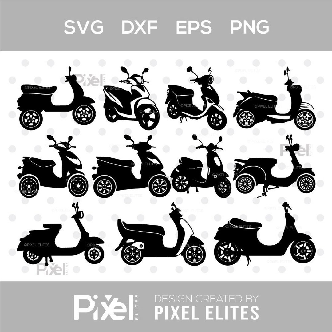 Scooter SVG Cut Files Vespa Svg Scooter Silhouette Scooter Bike Svg ...