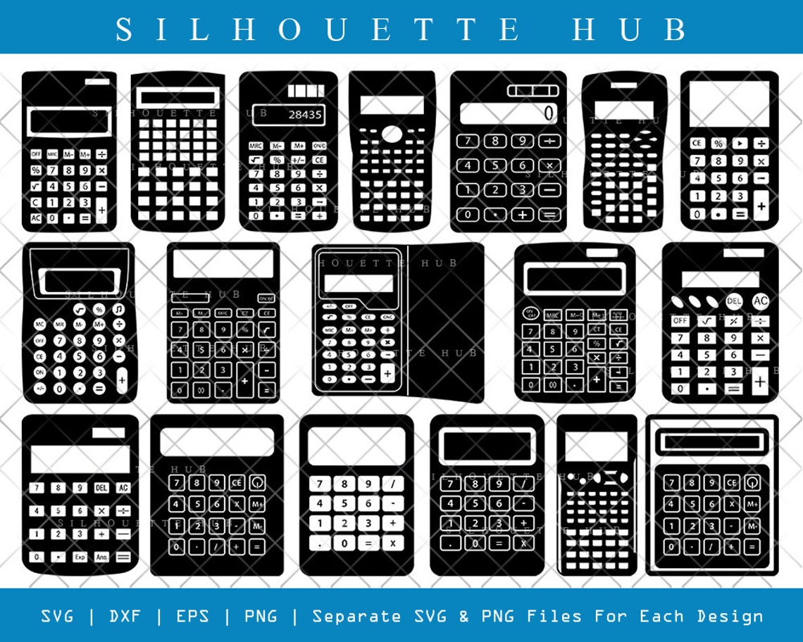 Calculator SVG Cut Files Calculator Silhouette Math Svg - Etsy