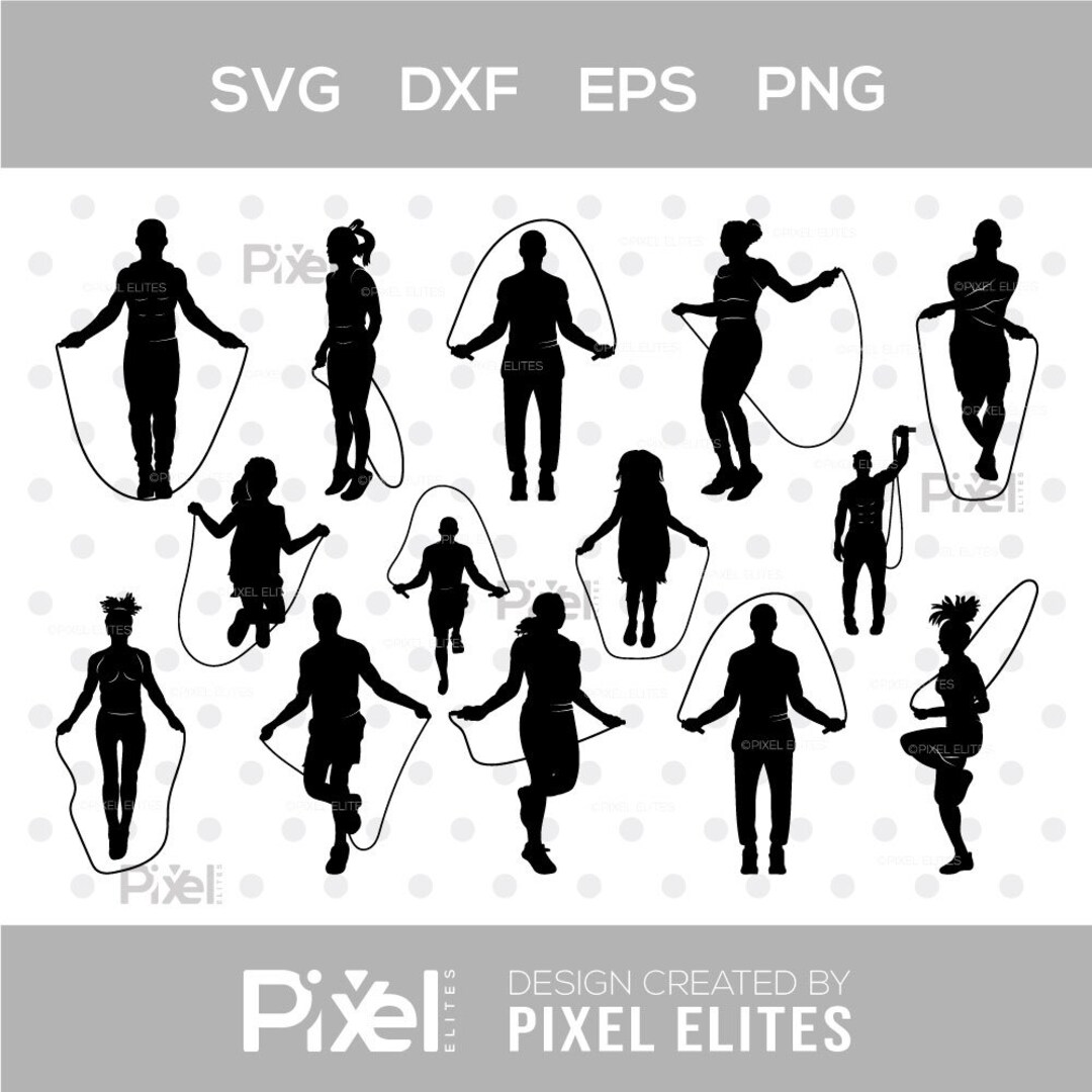Jumping Rope SVG, Rope Silhouette, Skipping Player Svg, Jump Rope Svg ...