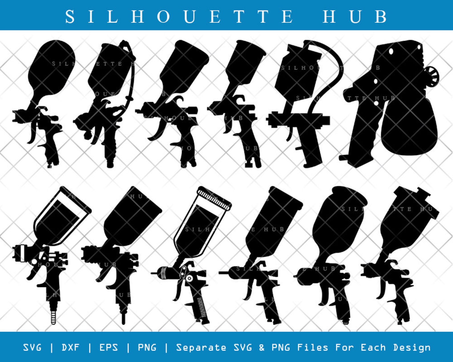 Spray Gun SVG Cut Files Spray Gun Silhouette Painting Gun - Etsy