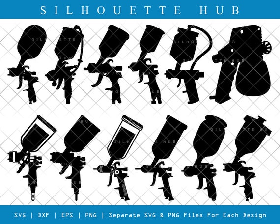 Spray Gun SVG Cut Files Spray Gun Silhouette Painting Gun | Etsy