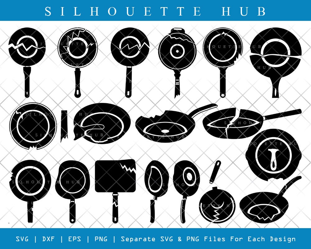Broken Pan Svg Frying Broken Pan Silhouette Broken Frying Pan - Etsy