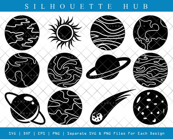 Planet SVG Cut Files Planet Silhouette Earth Svg World | Etsy