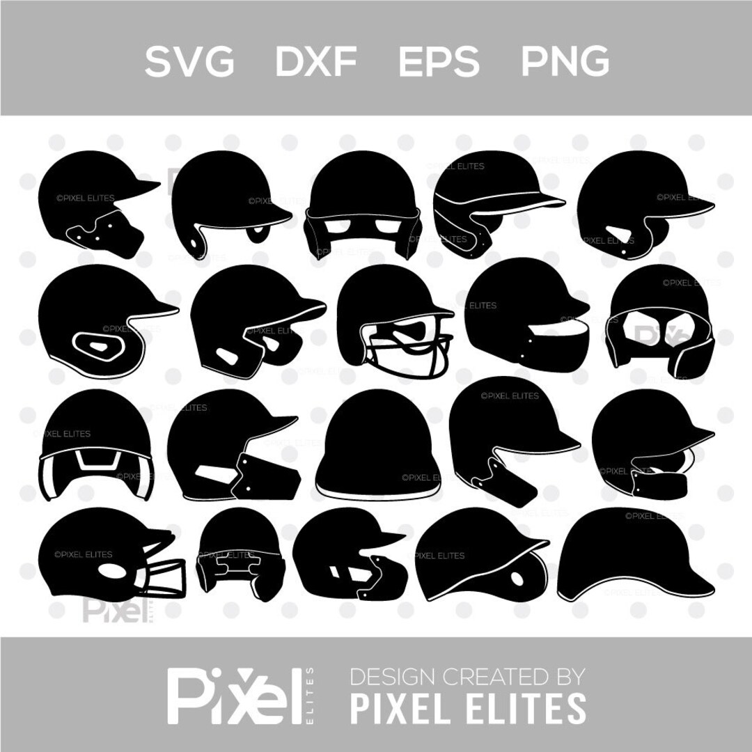 Baseball Helmet SVG Cut File Bundle - Sports Helmet Designs for Cricut ...