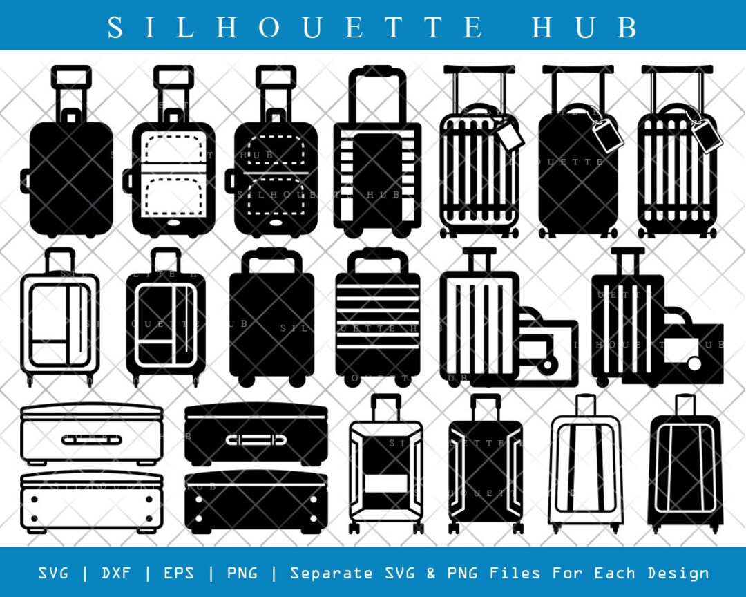 Luggage SVG Cut Files Luggage Silhouette Suitcase Svg - Etsy