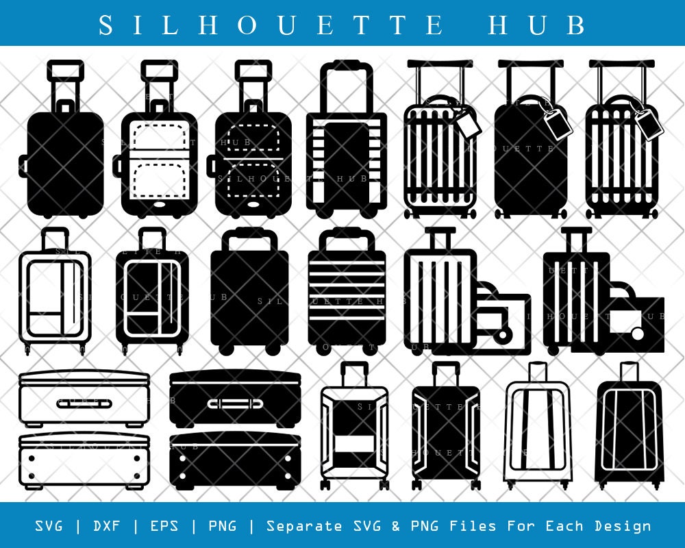 Luggage SVG Cut Files Luggage Silhouette Suitcase Svg - Etsy