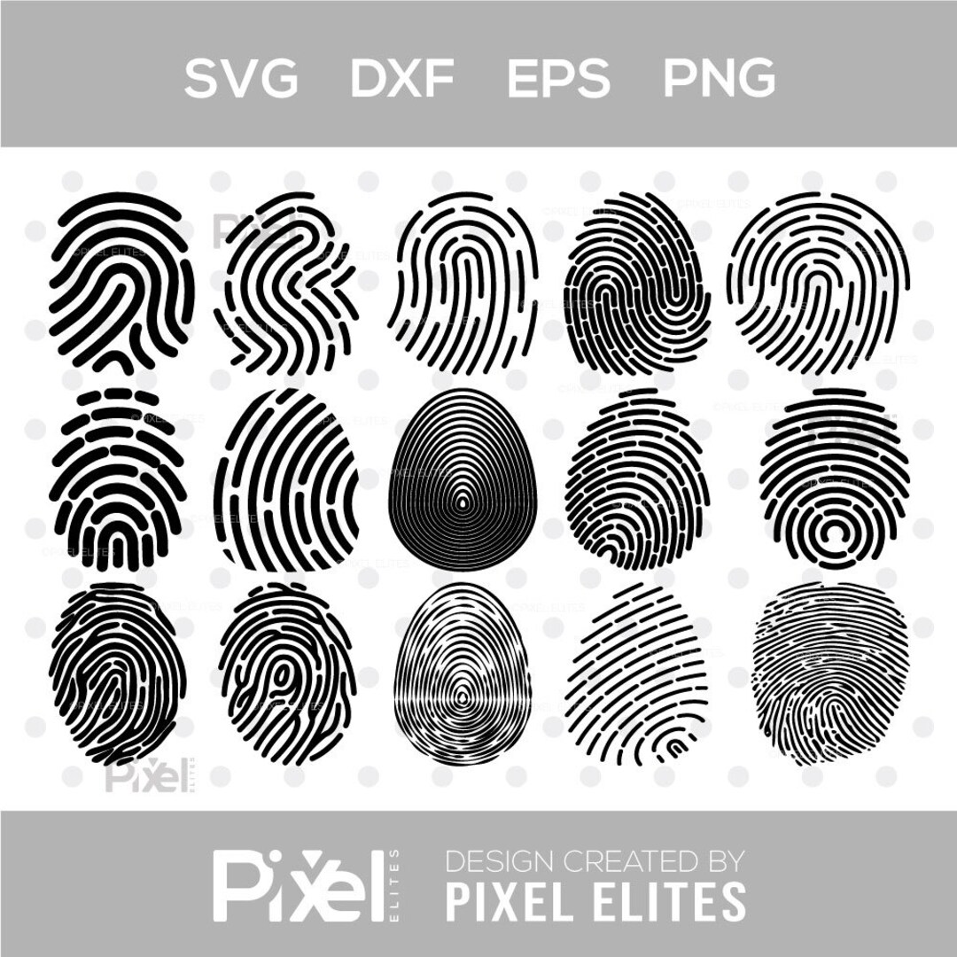 Fingerprint SVG Cut Files Fingerprint Silhouette Hand Svg Thumbprint ...