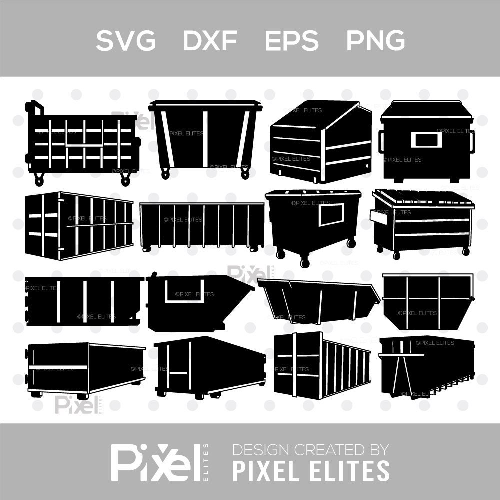 Trash Container SVG Cut File Bundle for Cricut & Silhouette | Printable ...
